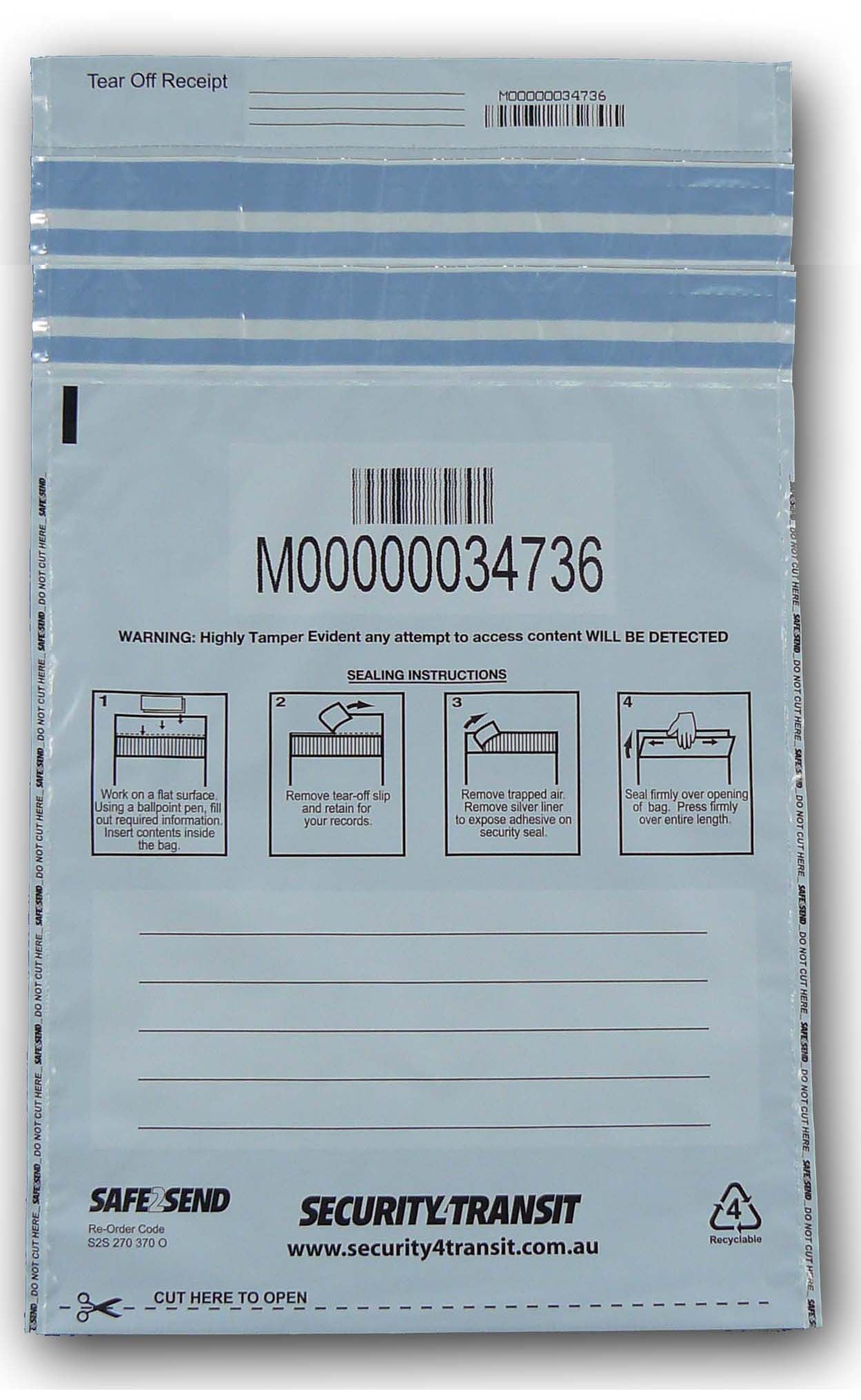Tamper Evident Bag - Double use – BagMasters Australia